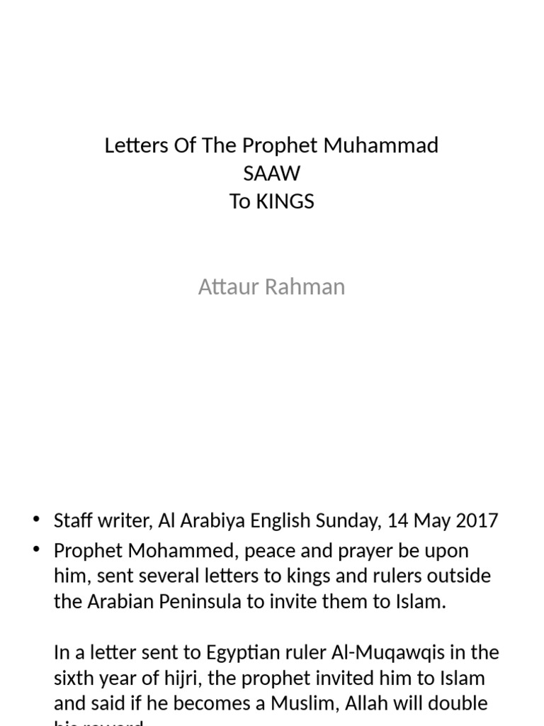 Prophet Muhammad's Letters to Kings | PDF