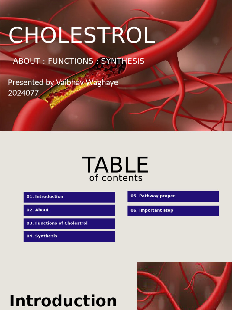 Vaibhav Waghaye Biochemistry Presentation 0022 | PDF | Cholesterol | Biosynthesis