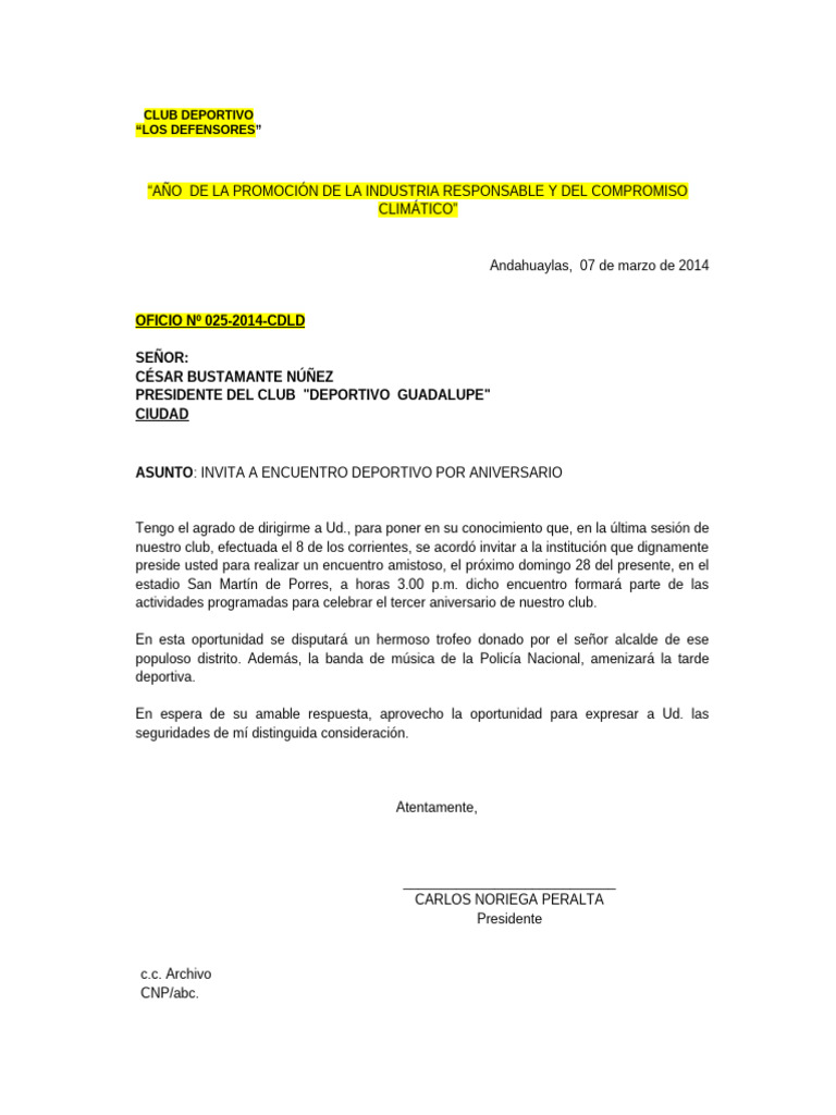 Ejemplo de Un Oficio | PDF