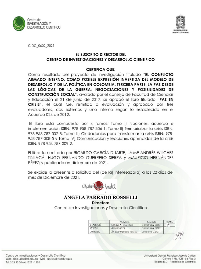 Certificado Cap libro Desap | PDF