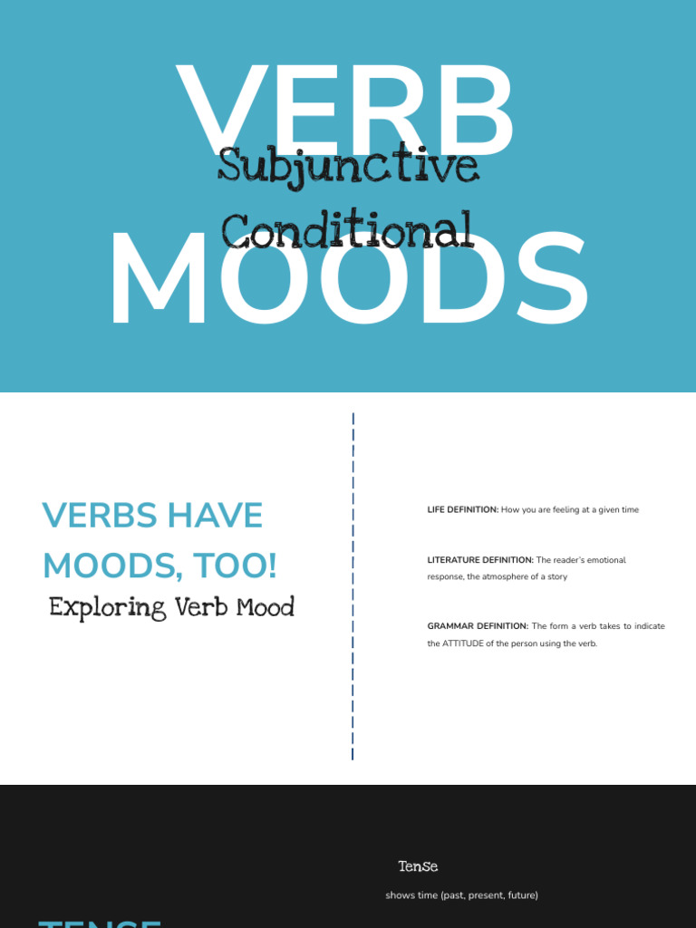 Verb Moods Presentation On Subjunctive and Conditional Moods | PDF | Grammatical Tense | Morphology