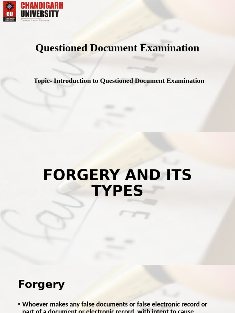 Lecture 3.1 - .Forgery and Its Types | PDF | Forgery | Signature