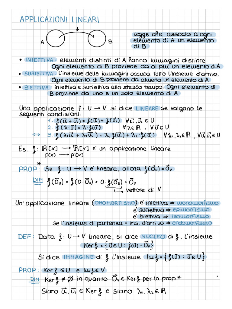 2 Applicazioni Lineari | PDF