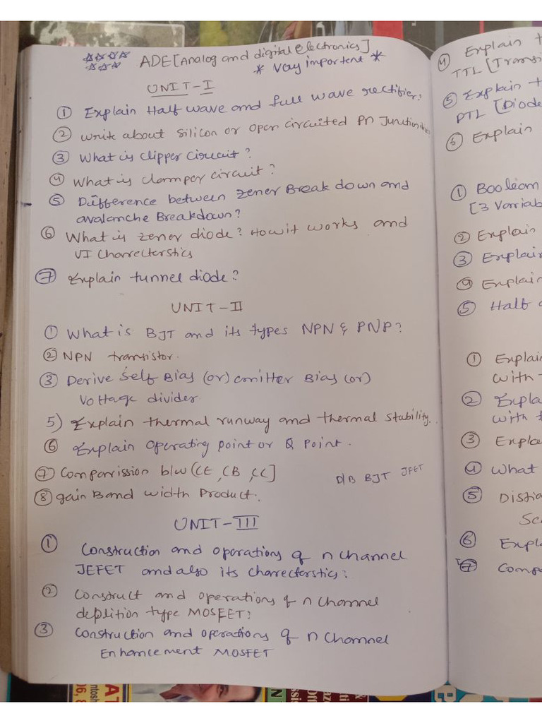 Share Jntuh r18 Ade Gunshot ? Very Important ??? Questions and Answers ...