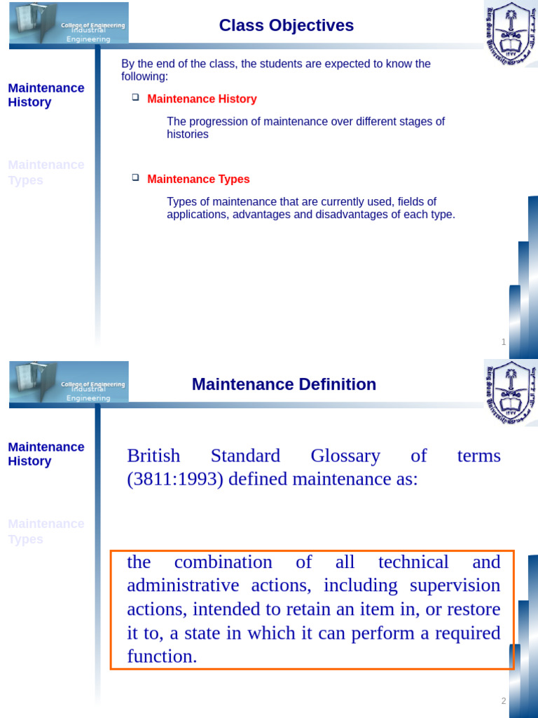 Class 02 - Types of Maintenance | PDF | Electric Motor | Mechanical ...