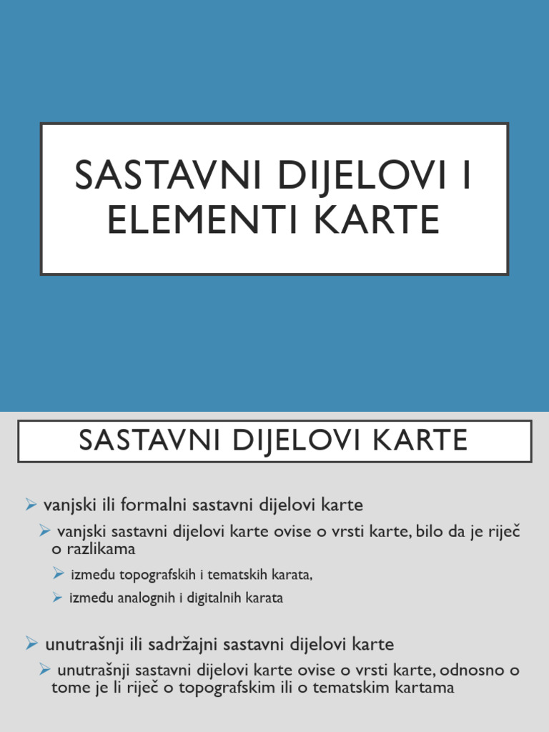 Elementi I Sastavni Dijelovi Karte | PDF