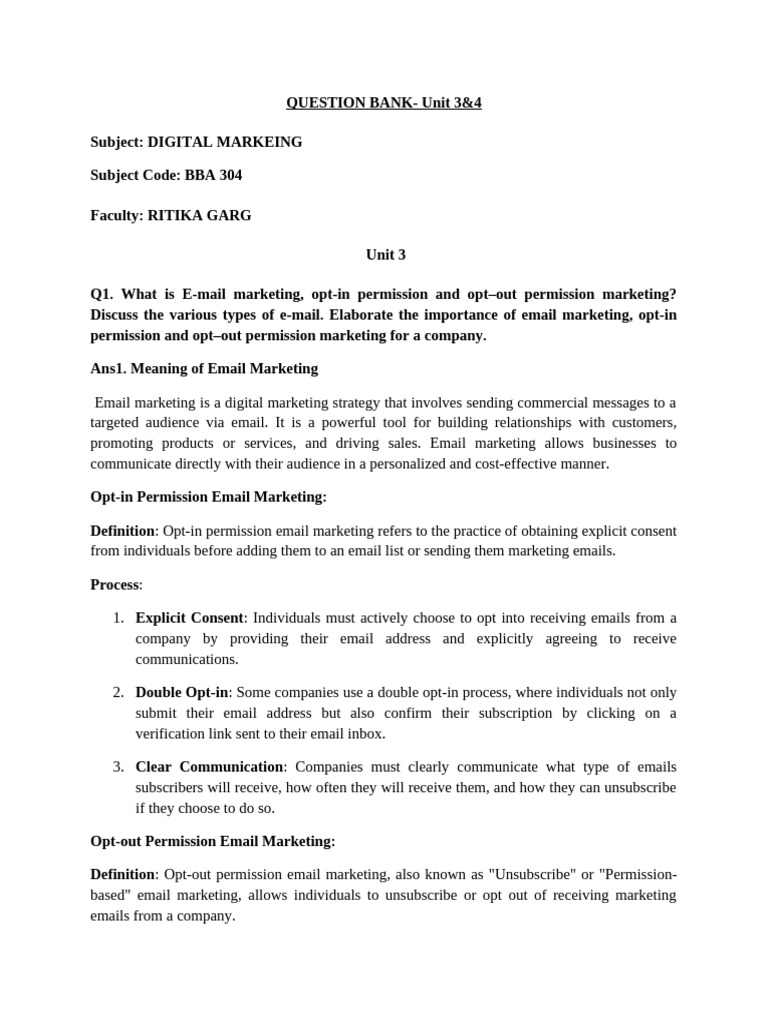 QUESTION BANK DM-UNIT 3 & 4 REVISED | PDF | Search Engine Optimization ...