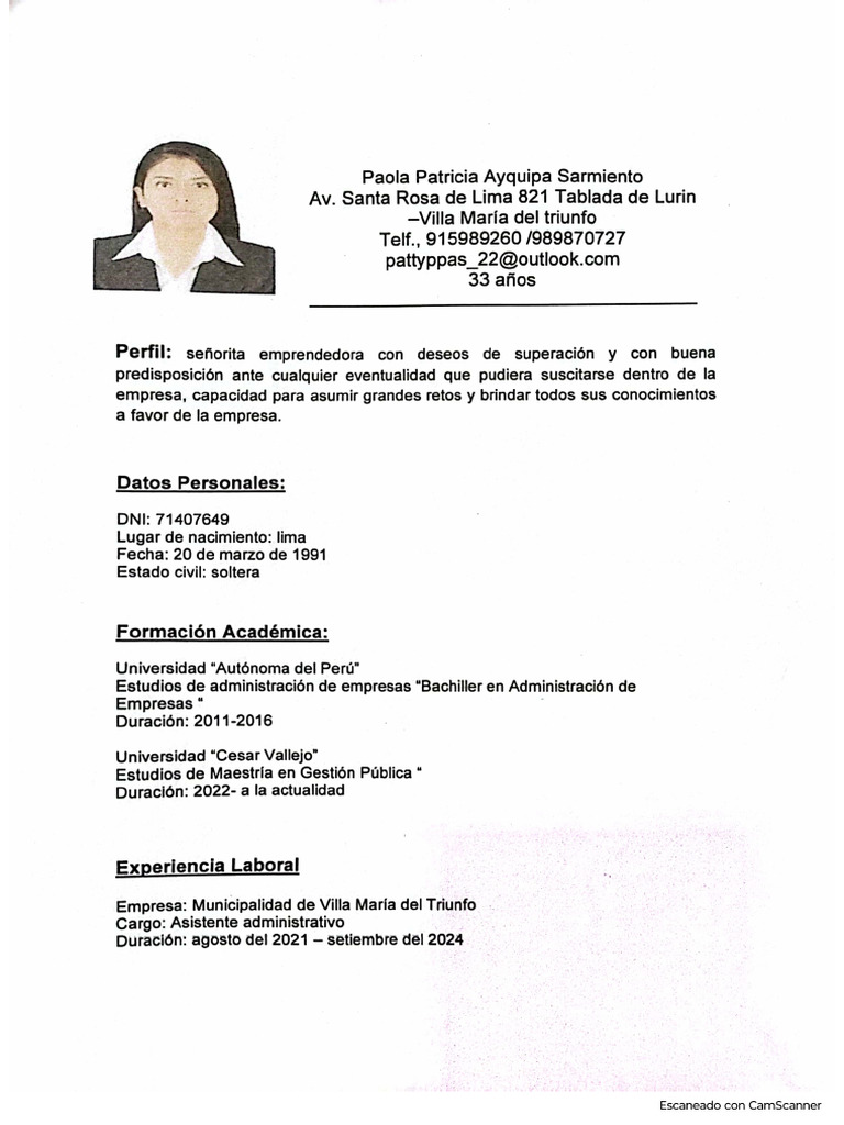 CV-Paola Ayquipa 2024 | PDF