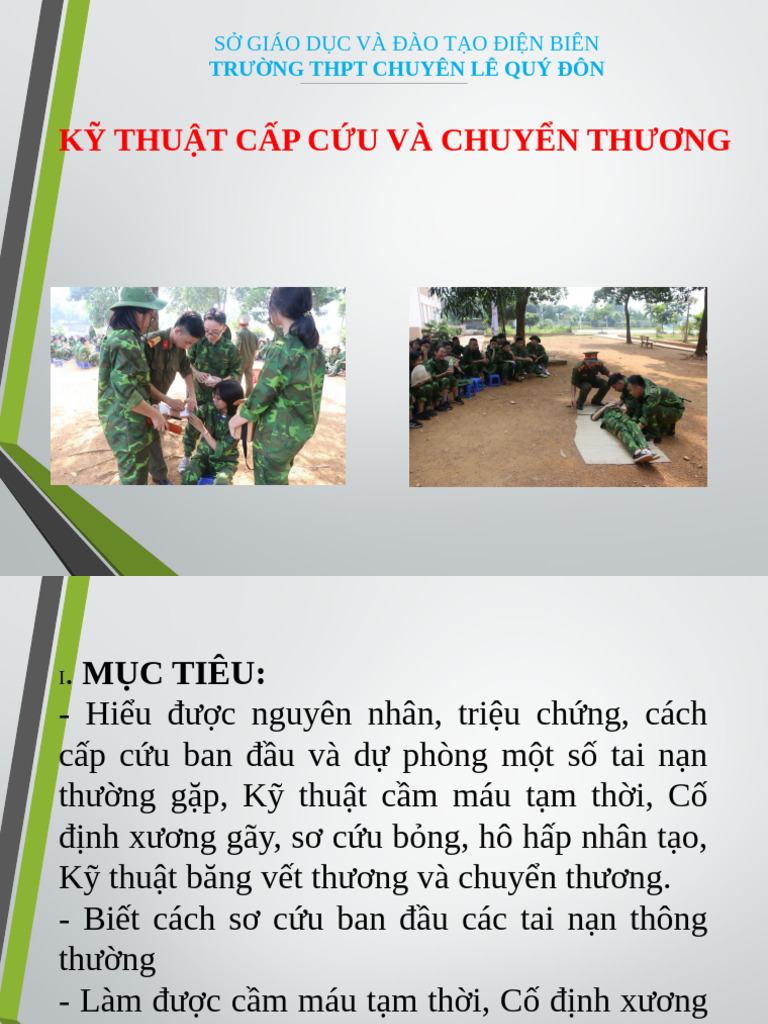 Giao Duc Quoc Phong An Ninh 10 Bai 12 Ky Thuat Cap Cuu Va Chuyen Thuong | PDF