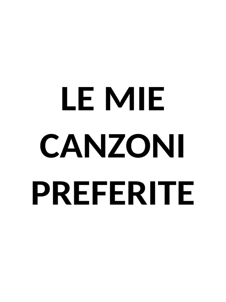 Canzoni Preferite: Testi e Significato | PDF | Italian Language Works
