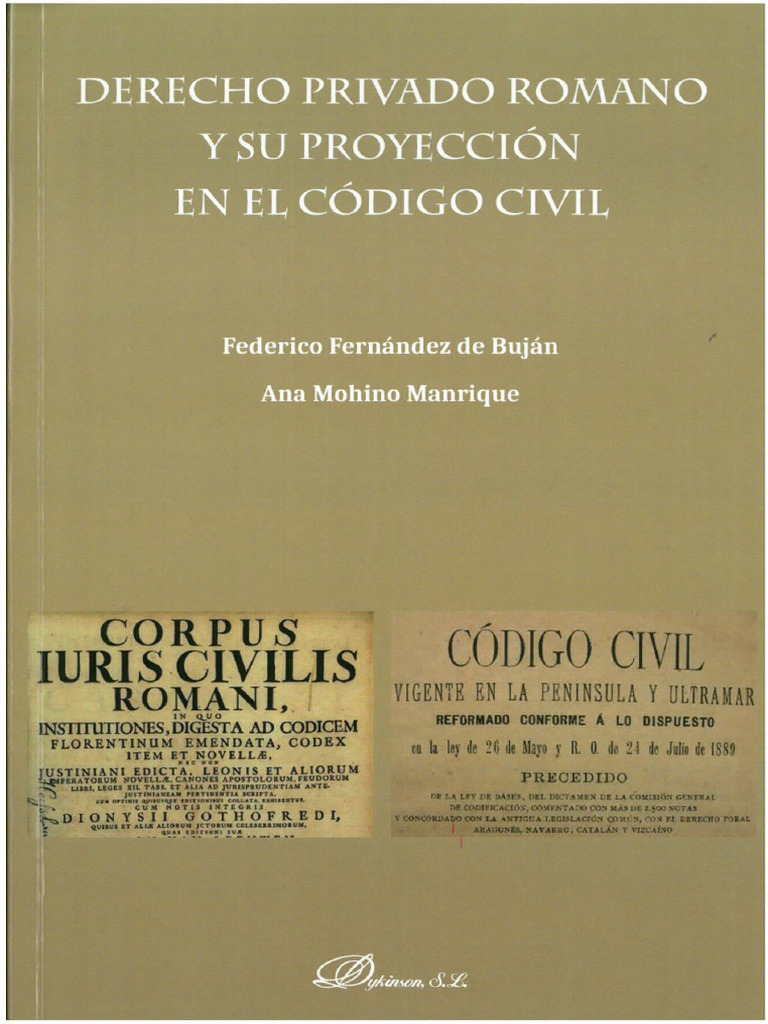 Libro.-Derecho Privado Romano y Su Proyeccion en El Codigo Civilgpt ...