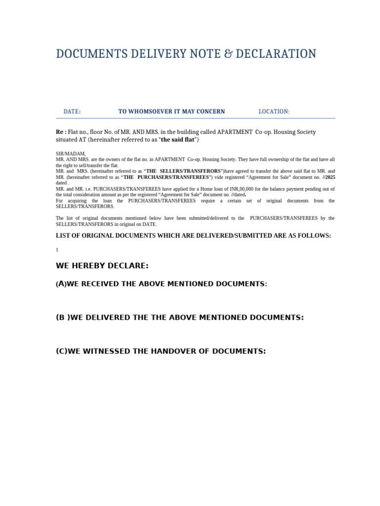 For Upload Documents Delivery Note1 | PDF