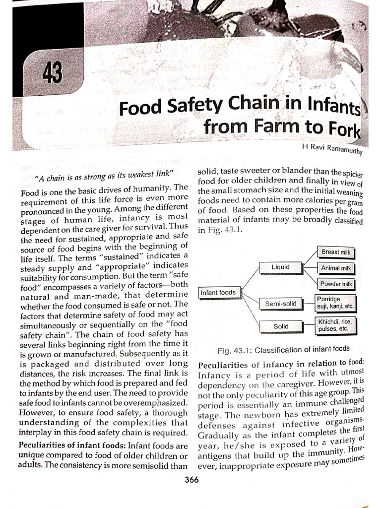 Food Safety Chain in Infants From Farm To Fork | PDF