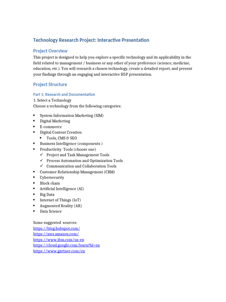 Tech Research Project: H5P Presentation Guide | PDF | Internet Of ...