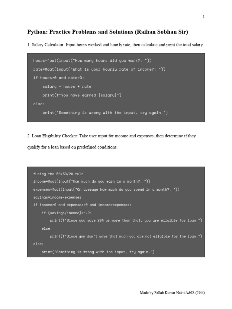 Python Practices by Raihan Sobhan Sir | PDF | Government Finances | Taxes