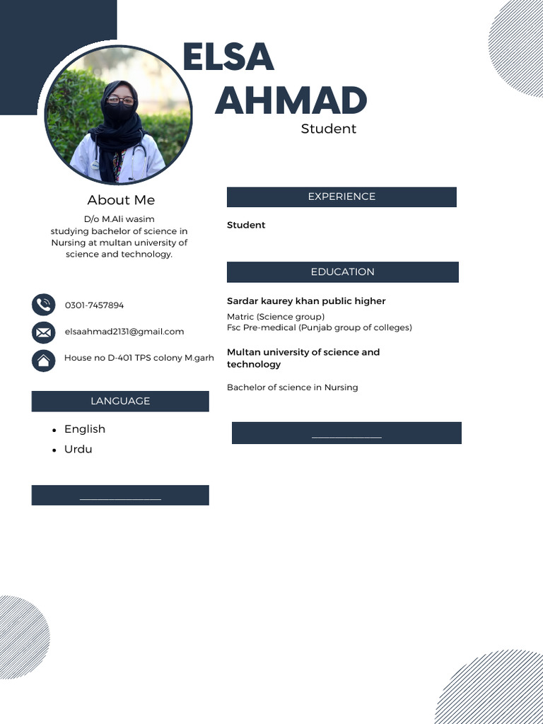 Blue Professional Modern CV Resume | PDF