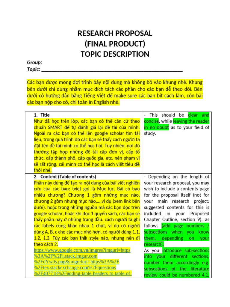 RESEARCH PROPOSAL - Detailed Description | PDF
