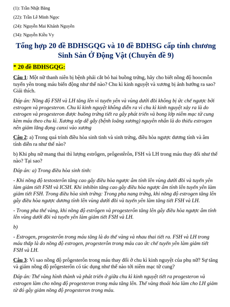 20 câu BDHSGQG 11 câu BD HSG tỉnh 11 CD9 | PDF