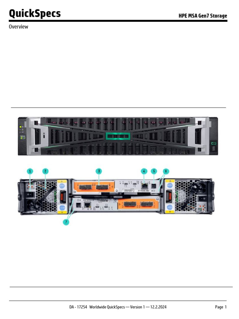 Hpe Msa Gen7 Storage (806081) | PDF | Backup | Hard Disk Drive