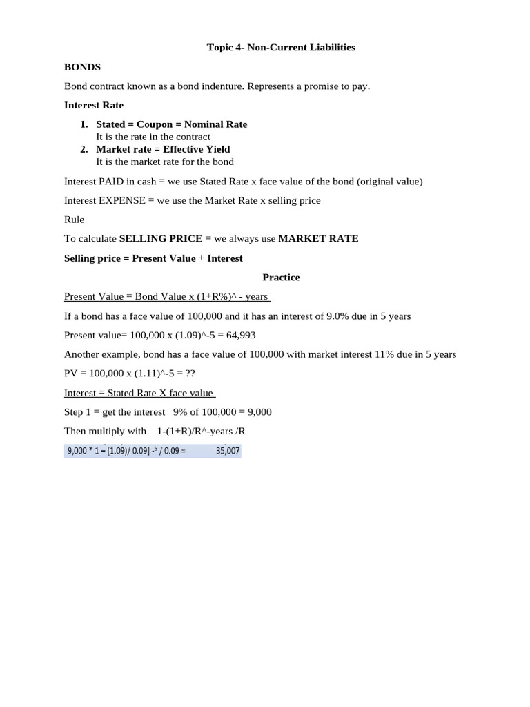 Topic 4- Non-current liabilities | PDF