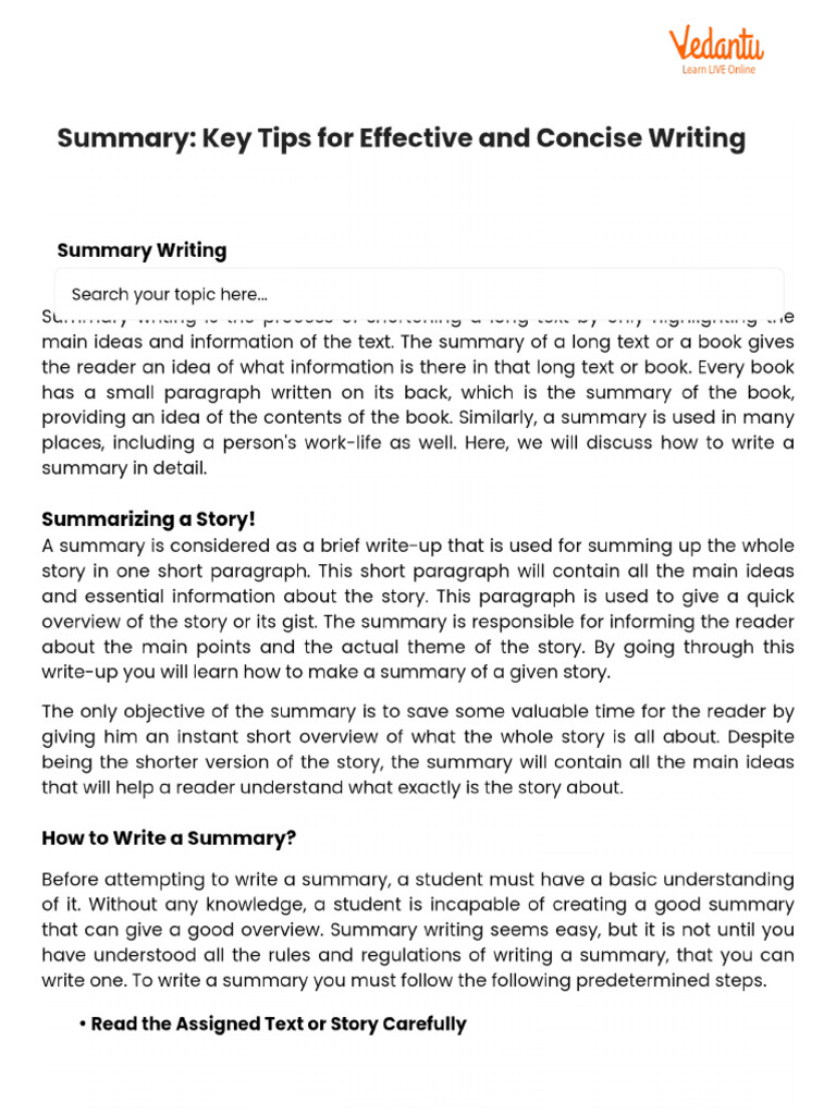 Summary - Key Tips For Effective and Concise Writing | PDF