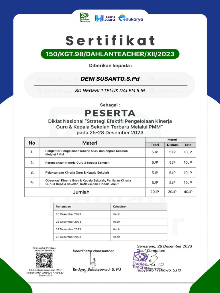 Sertifikat Deni | PDF
