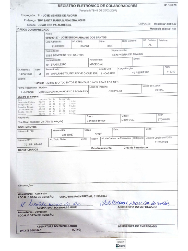 Registro Edson | PDF