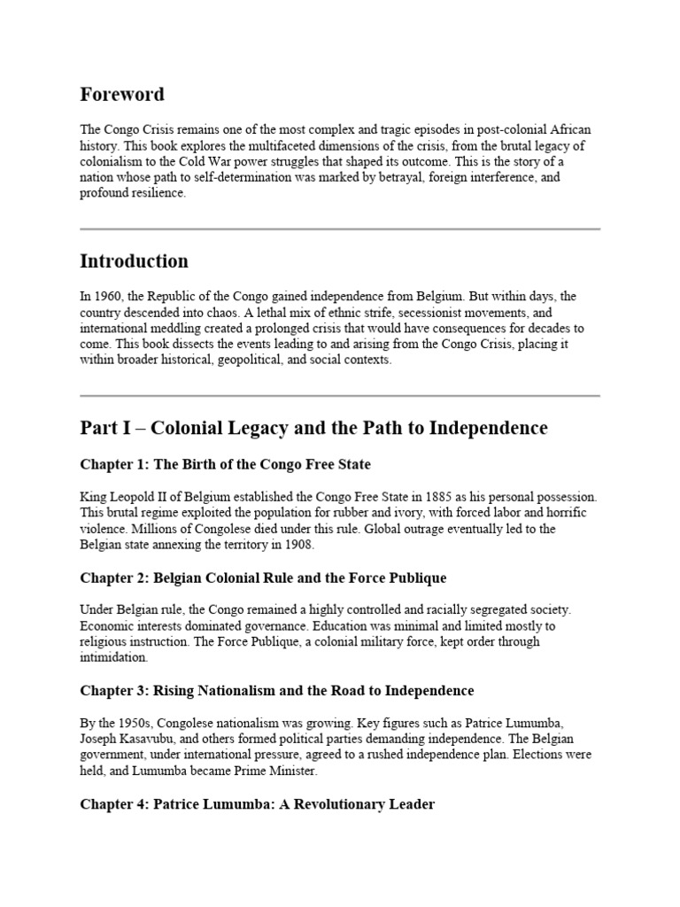 The Congo Crisis Decolonization, Chaos, and Cold War Intrigue by Kemma ...