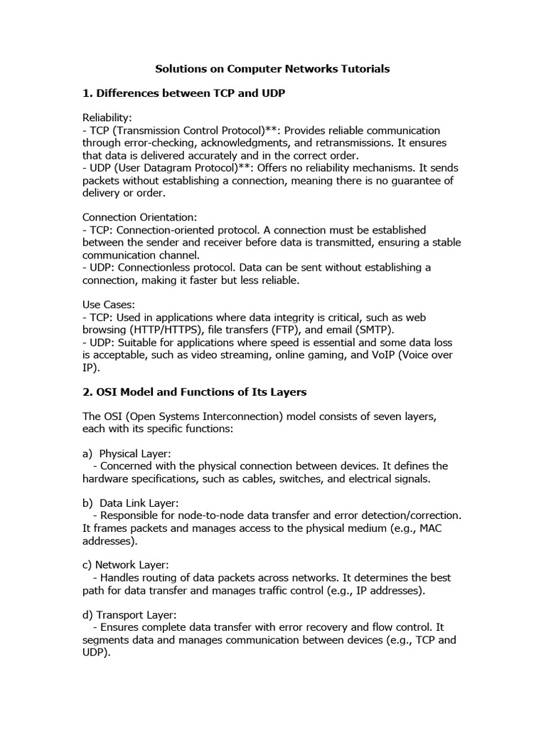Intro to Computer Networks and practicals | PDF | Computer Network | Transmission Control Protocol