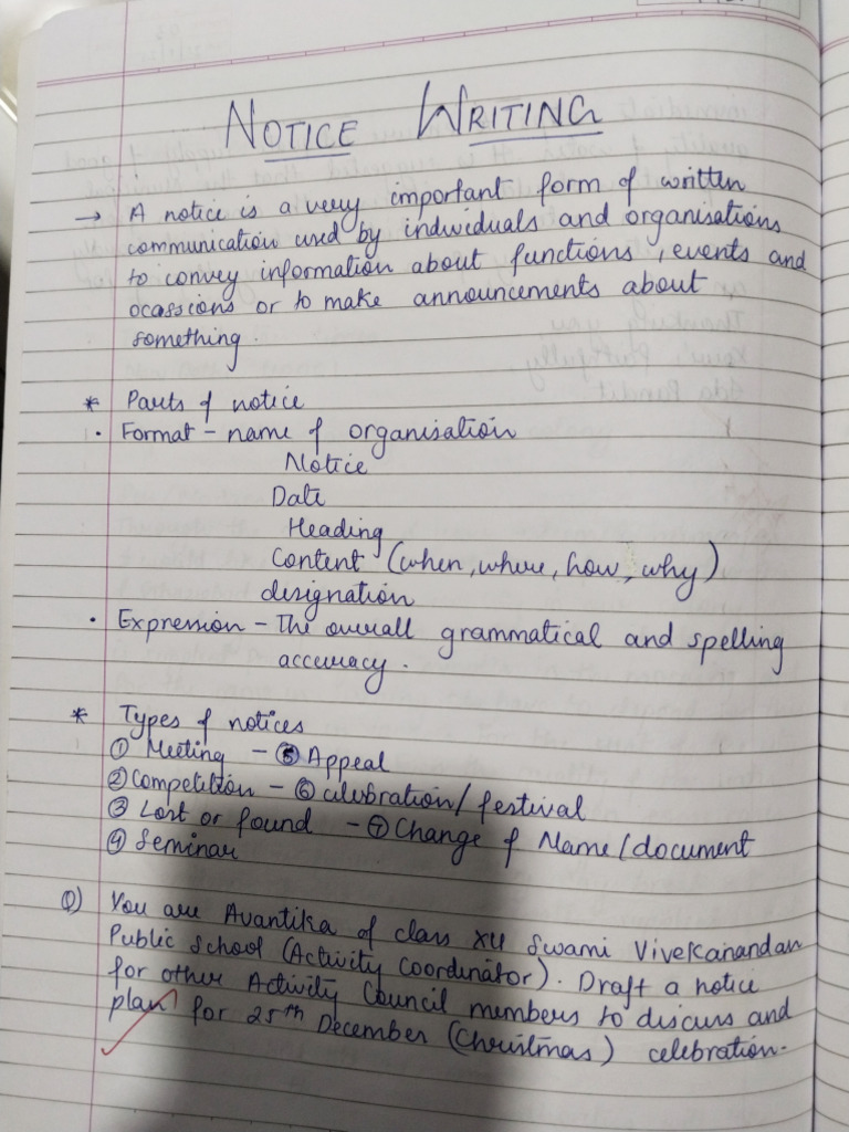 Notice writing | PDF