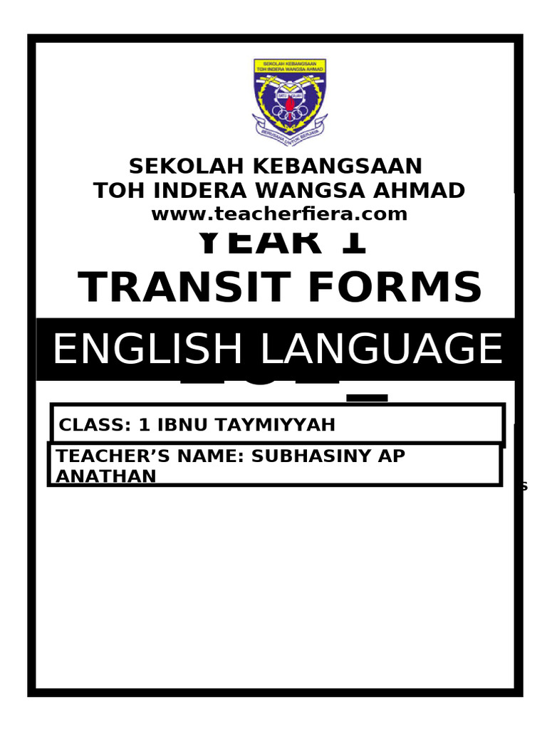 Year-1-Transit-Forms - 1 Ibnu Taymiyyah | PDF | Phonics | Literacy