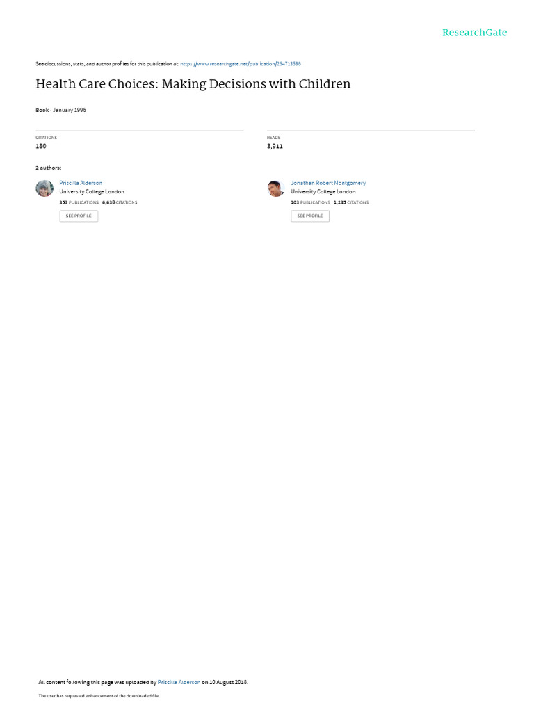 Health Care Choices Making Decisions With Children | PDF | Rationality ...