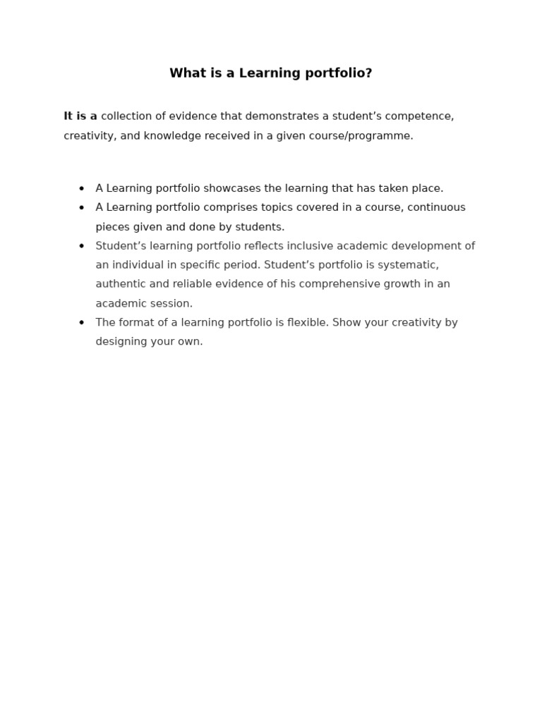 Learning Portfolio | PDF