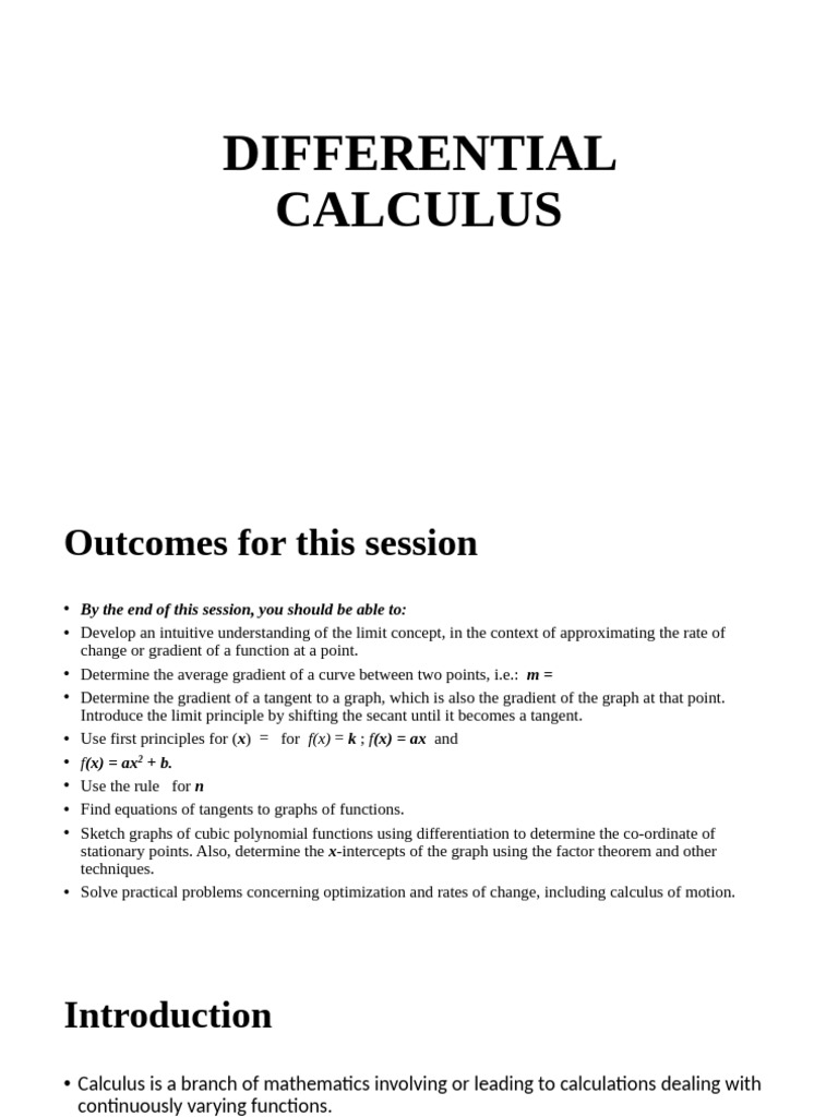 Differential Calculus | PDF | Tangent | Area