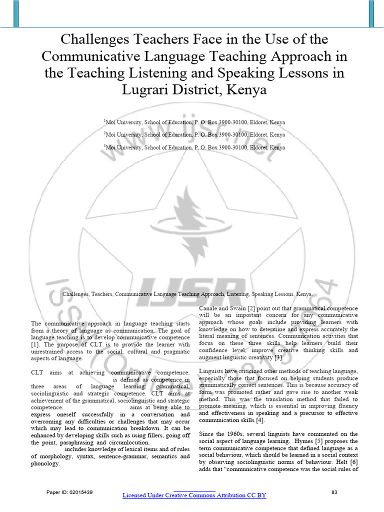 Challenges of Using Communcative Language Teaching in Yemen | PDF | Language Education | Teachers