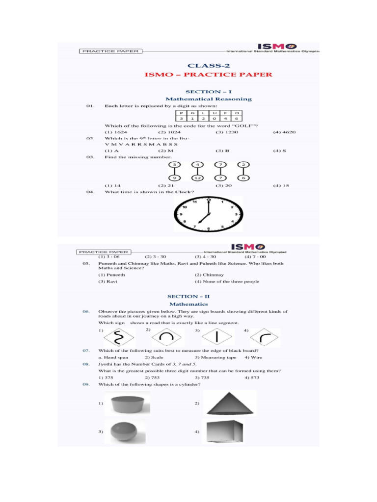 Olympiyad - Math Test | PDF