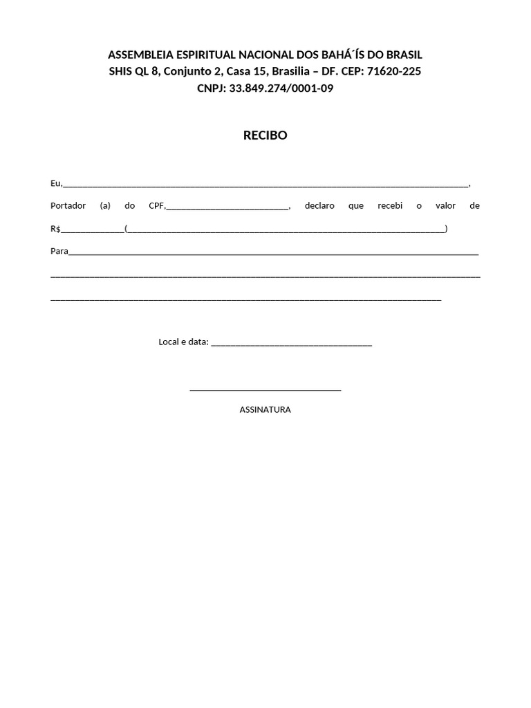 Modelo de Recibo | PDF