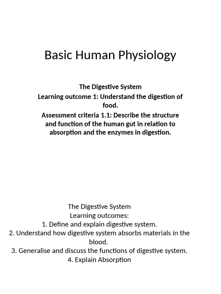Basic Human Physiology Digestion | PDF | Digestion | Human Digestive System