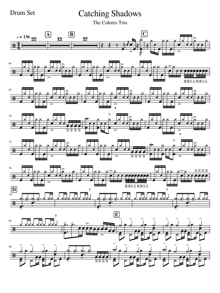 Colores Trio Drum Set Patterns | PDF