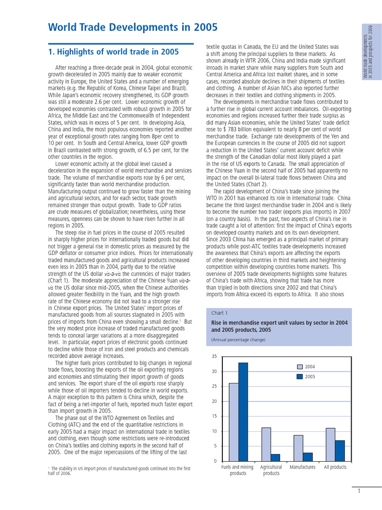 2005 Global Trade Overview and Trends | PDF | Trade | Exports