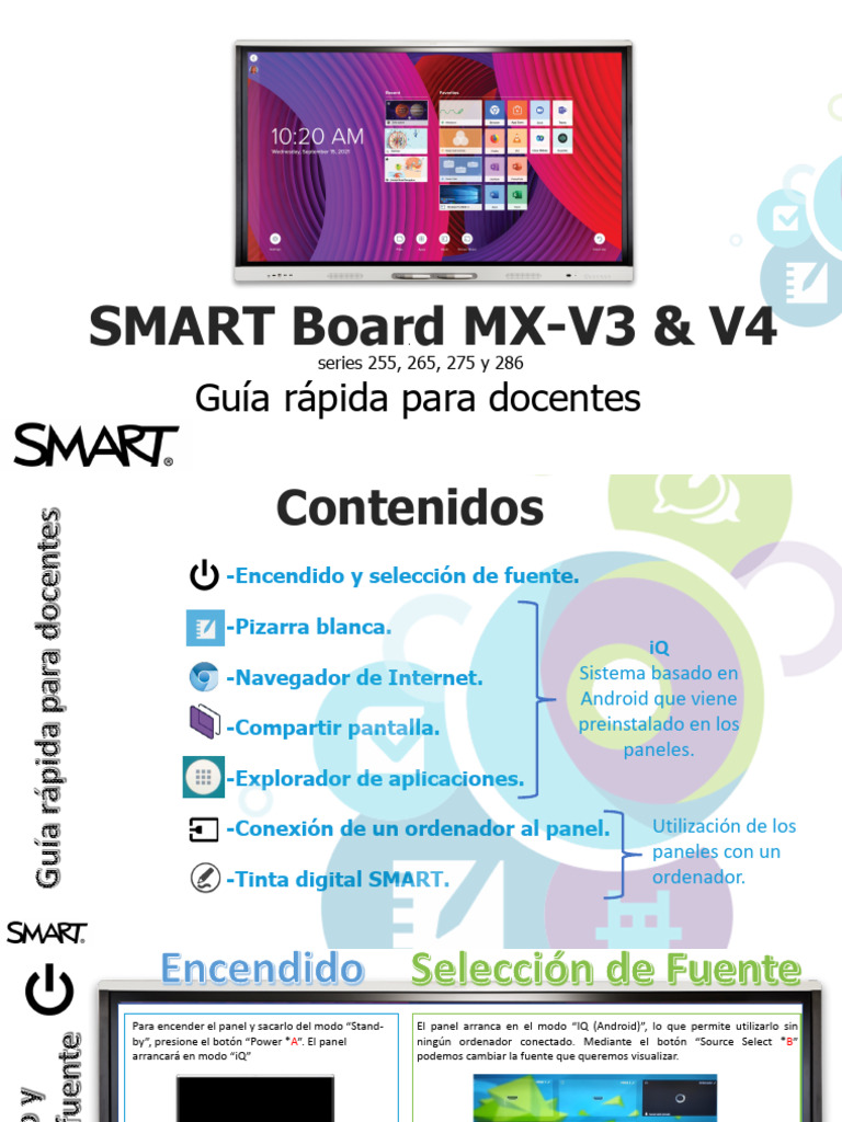 Guía Rápida SMART Board MX-V3 y V4 | PDF | Ordenador portátil | Hdmi