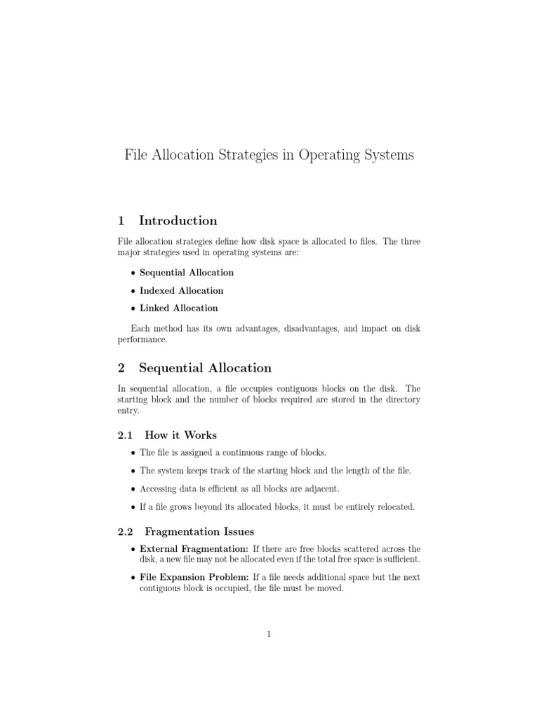 File Allocation Strategies Explained | PDF | Computer File | Pointer (Computer Programming)