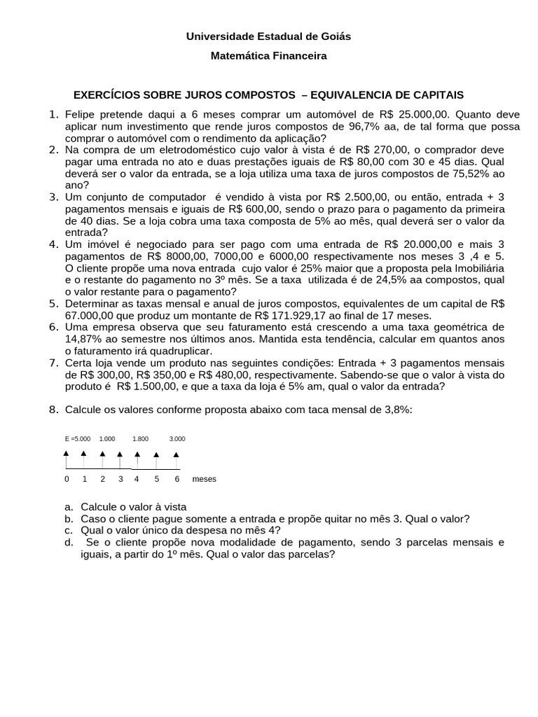 Exer JC 3 - Equivalencia de Capitais | PDF