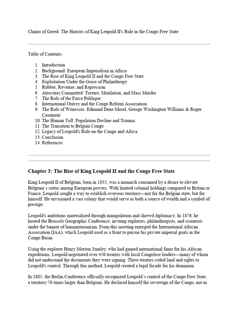 Chains of Greed 2 The Horrors of King Leopold II's Rule in The Congo ...
