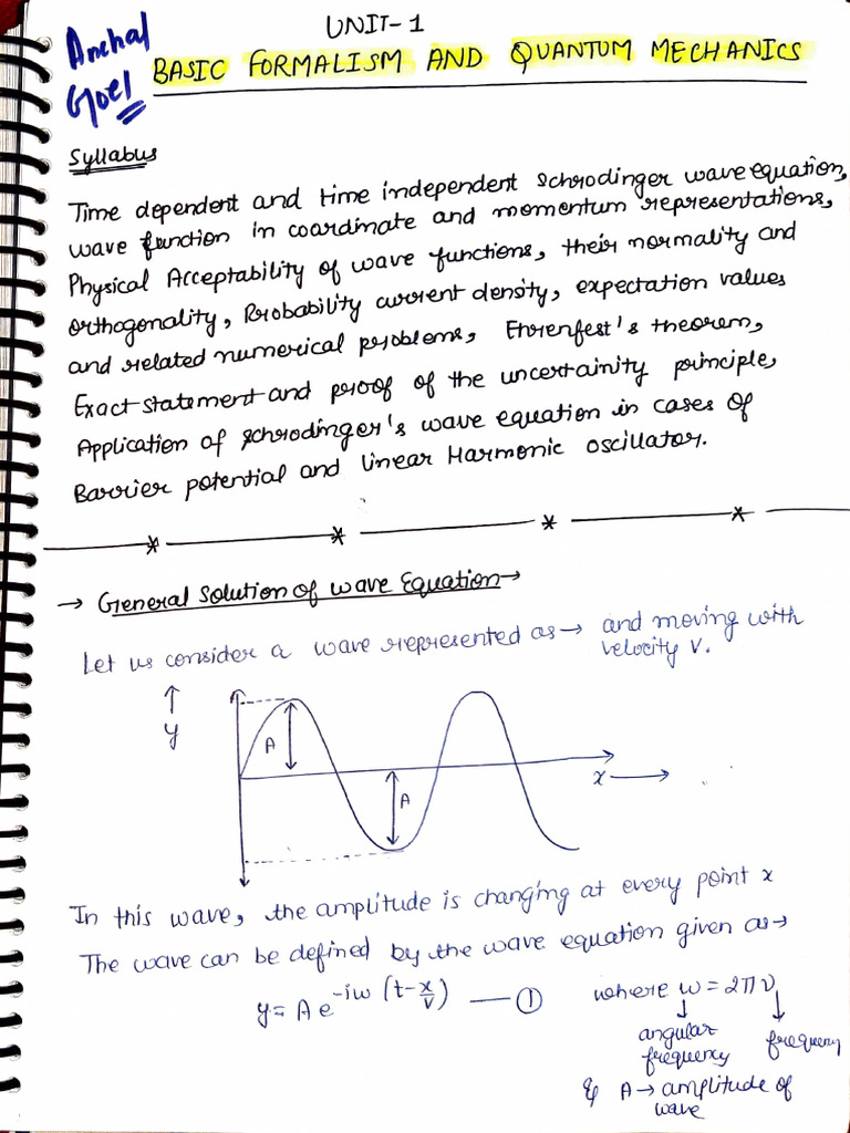 Quantum (Unit 1 Sem 8) (Anchal) | PDF