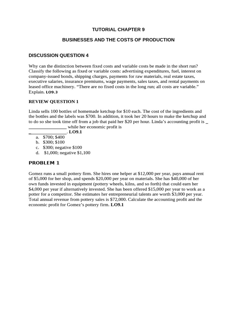Fixed vs. Variable Costs Explained | PDF