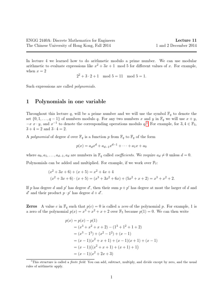 Polynomial Factorization and Zeros | PDF | Polynomial | Factorization