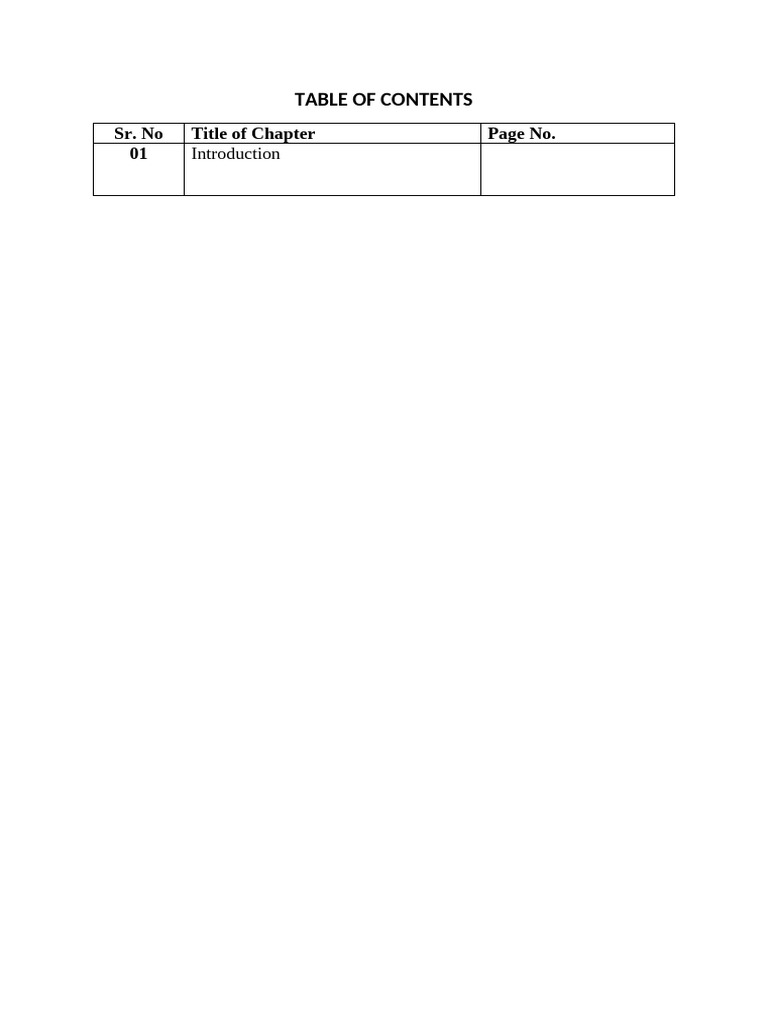 Blackbook Table of Contents | PDF
