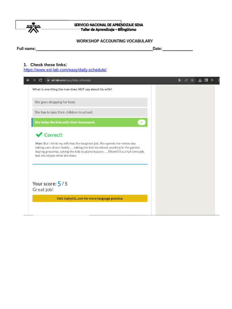 Workshop Accounting Vocabulary Guide | PDF | Expense | Debits And Credits