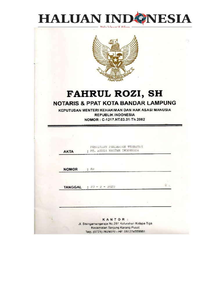 Akte Notaris Hi - Compressed | PDF